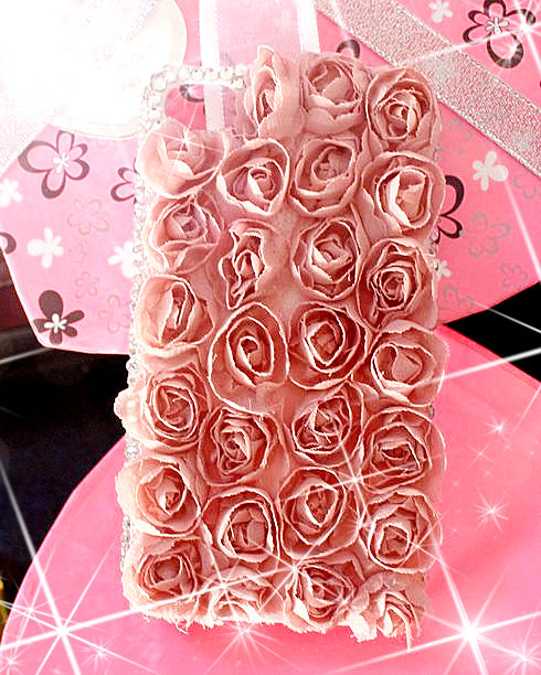 Bling Crystal Sparkle Rhinestones Pink Lace Roses Iphone 4s Case on Luulla