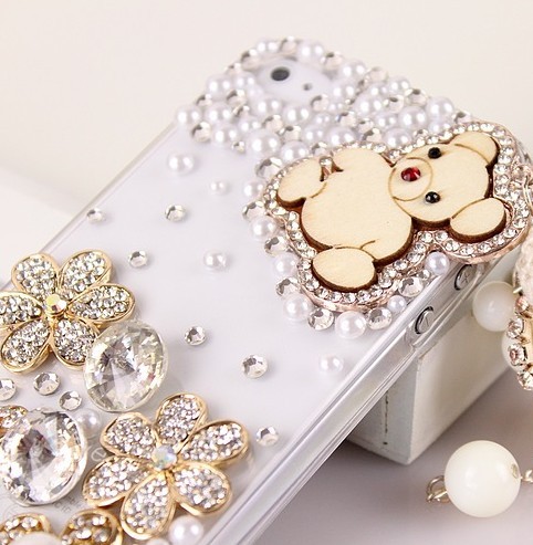 Bling Crystal Wooden Bear Tassel Iphone 4/4s Case on Luulla